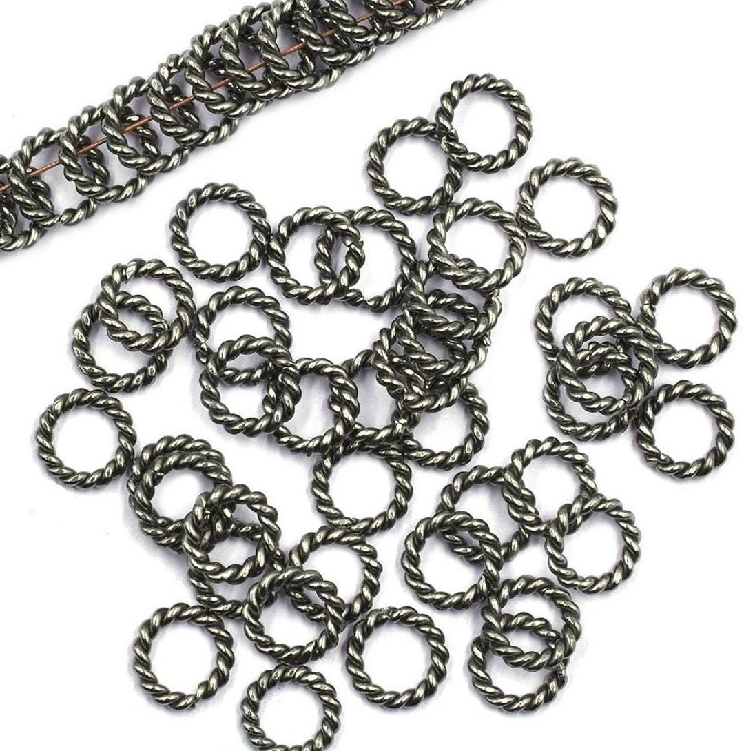 45 Gunmetal Black Twisted Wire Jump Rings: 10mm Copper DIY Findings - Etsy