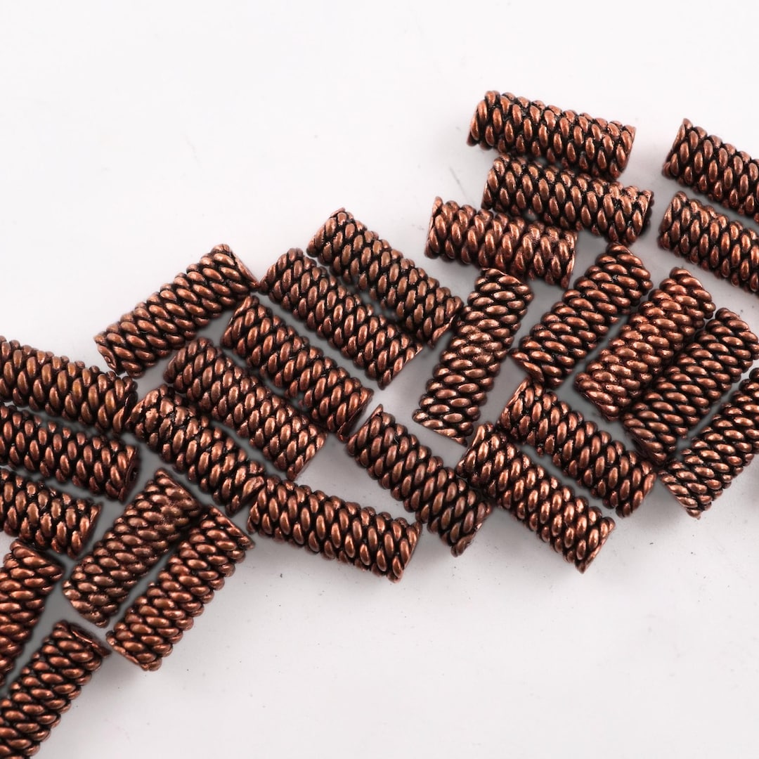95 Pcs Antique Copper Tube Shape Spacers Beads, Real Large Copper Beads ...