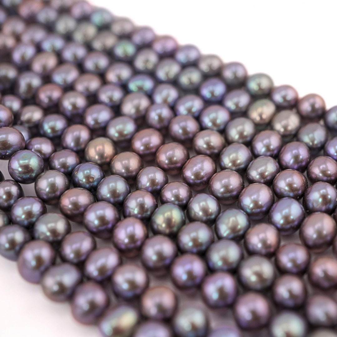 6 MM Violet Round Freshwater Pearls Beads - Etsy