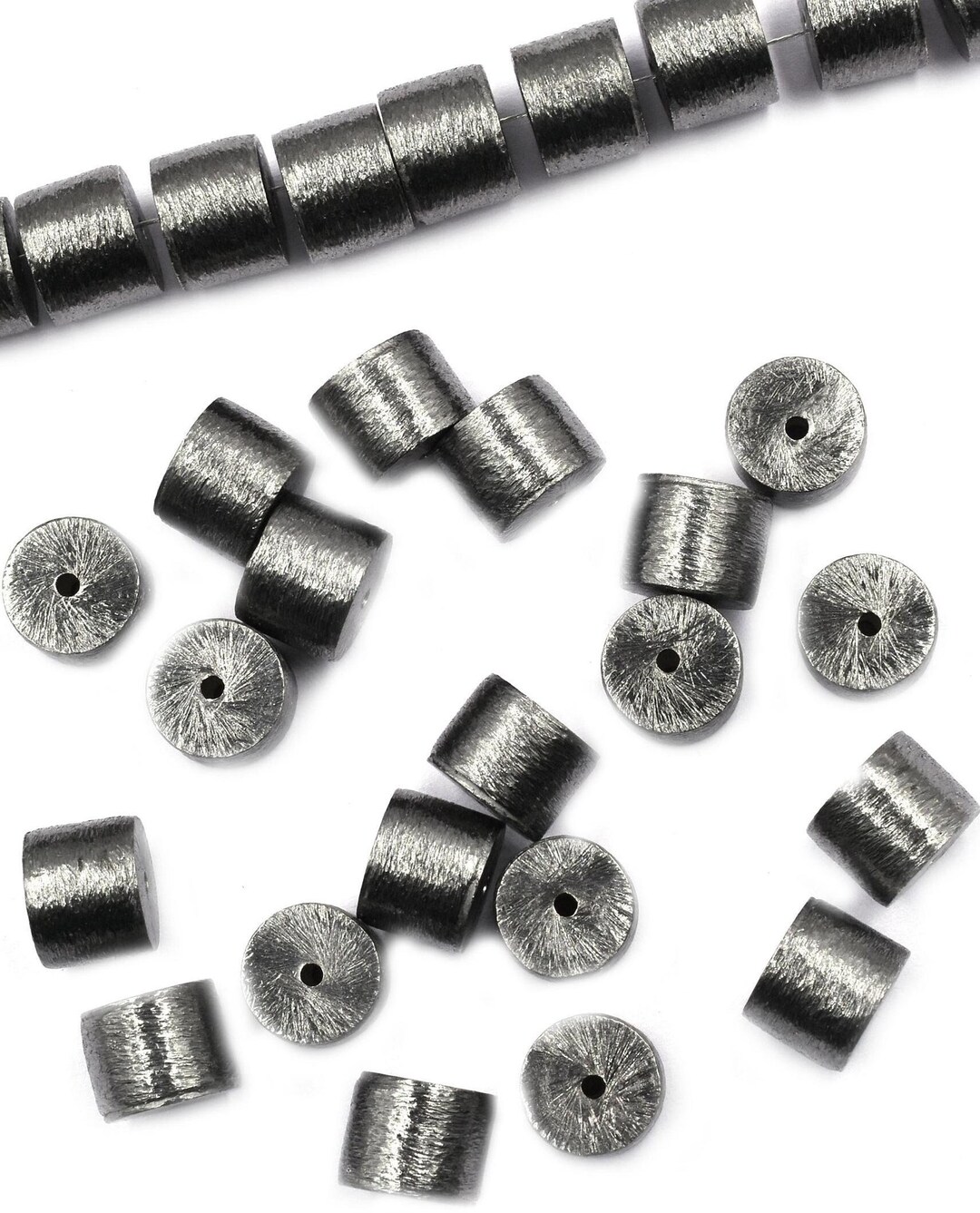 10 Gunmetal Copper Drum Beads: Matte Black Spacer Beads (8x10mm) - Etsy