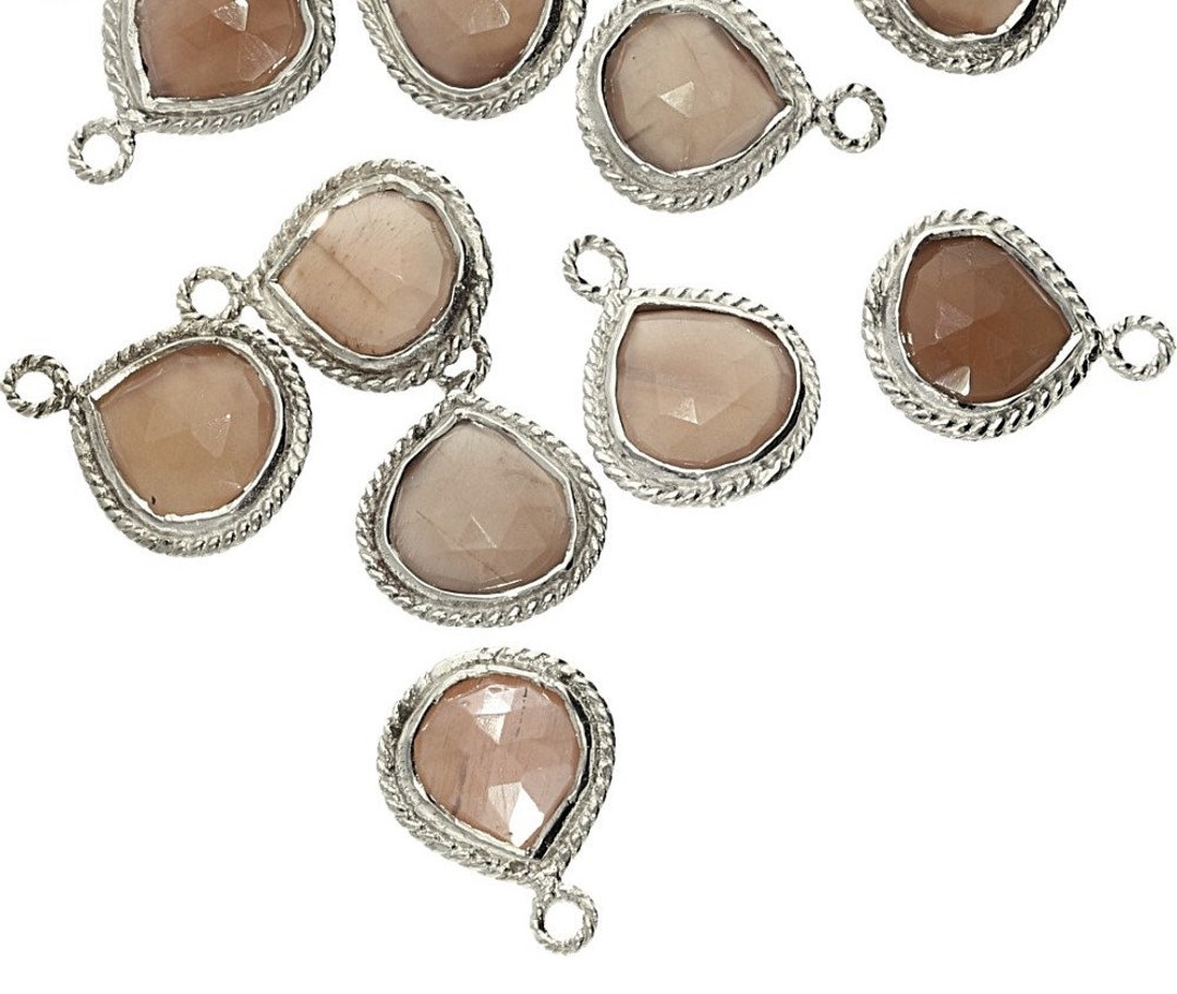 10x10 MM Chocolate Moonstone Heart Shape Sterling Silver Twisted Wire ...