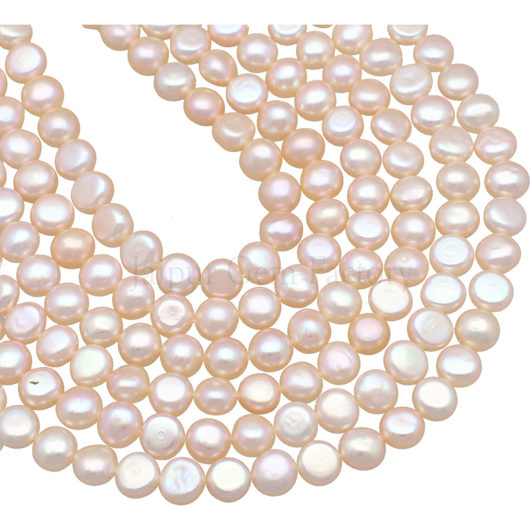 AA 6-7mm Pink Peach Color Coin Pearl - Etsy