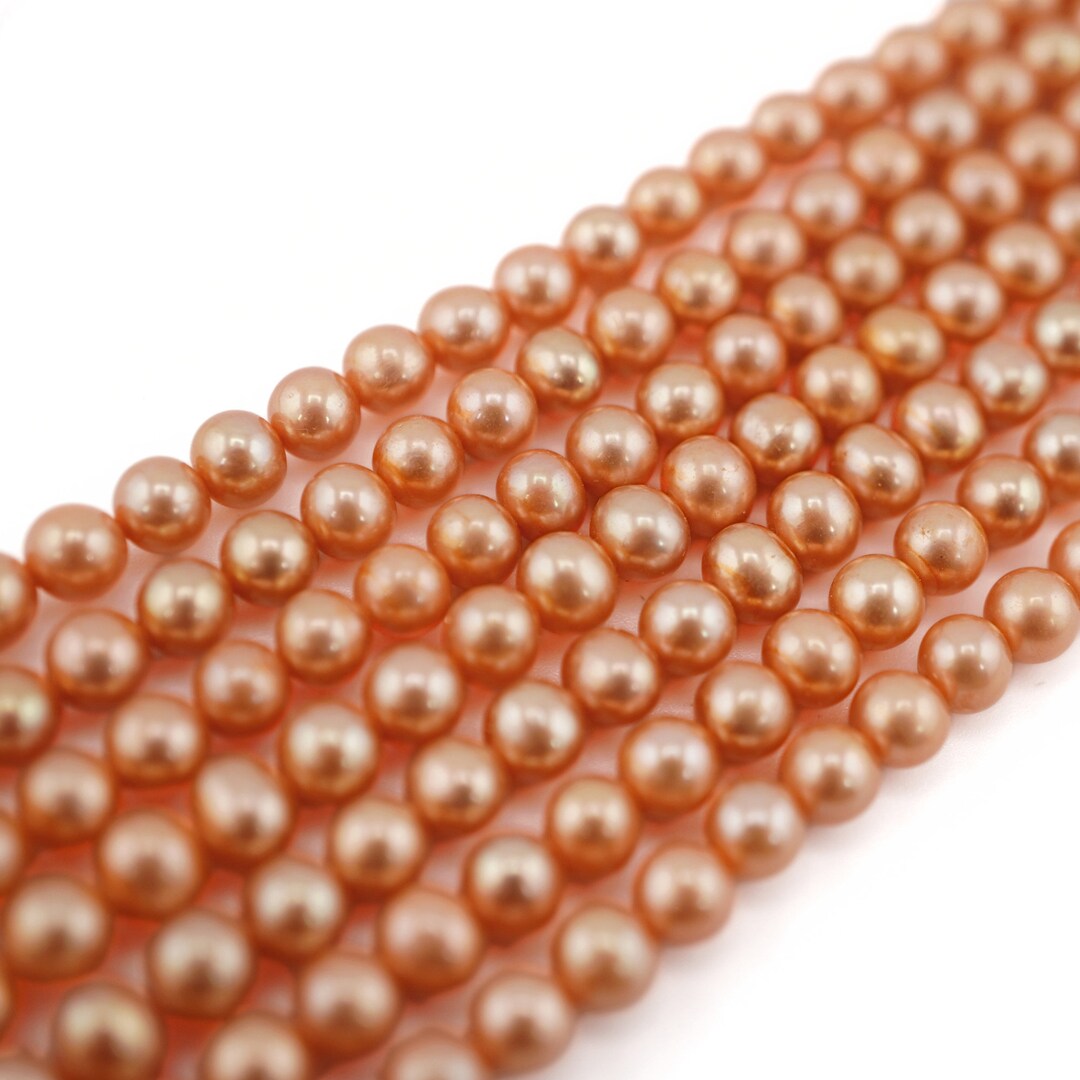 4 MM Melon Round Freshwater Pearls Beads - Etsy