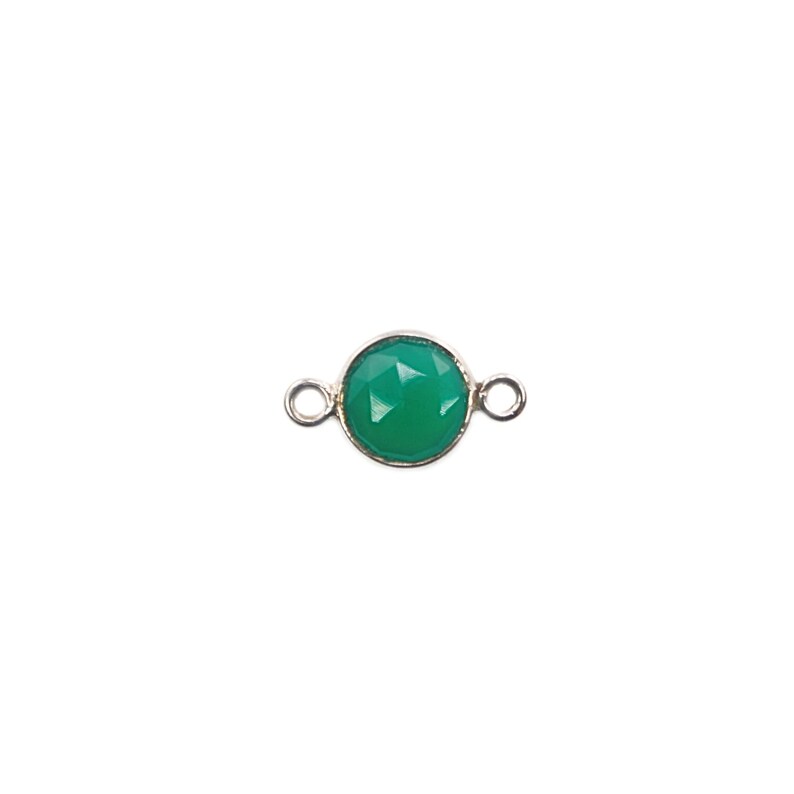 Green Onyx Sterling Silver Coin Connector Charms 8x8 MM, Set of 2 - Etsy