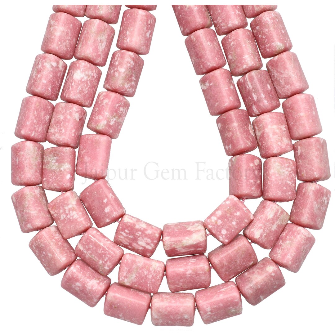Natural Norwegian Pink Thulite Beads: AA Grade Triangle, 15 Inch Strand ...