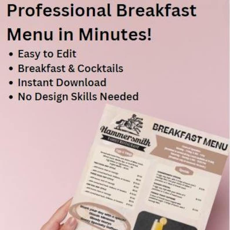 Customizable Food and Beverage Menu Template | Breakfast, Lunch, Dinner ...