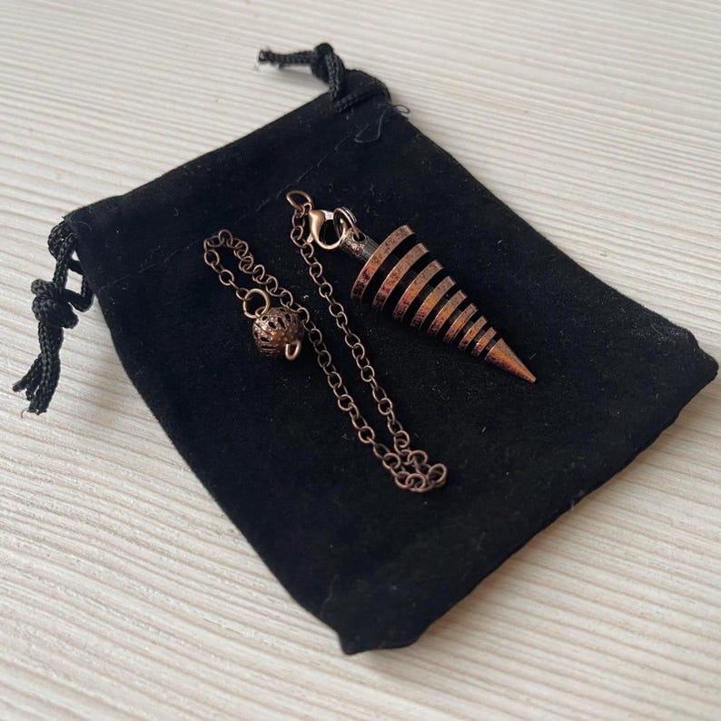 Spiral Copper Dowsing Pendulum With 9 Sacred Coils – Vintage Divination ...