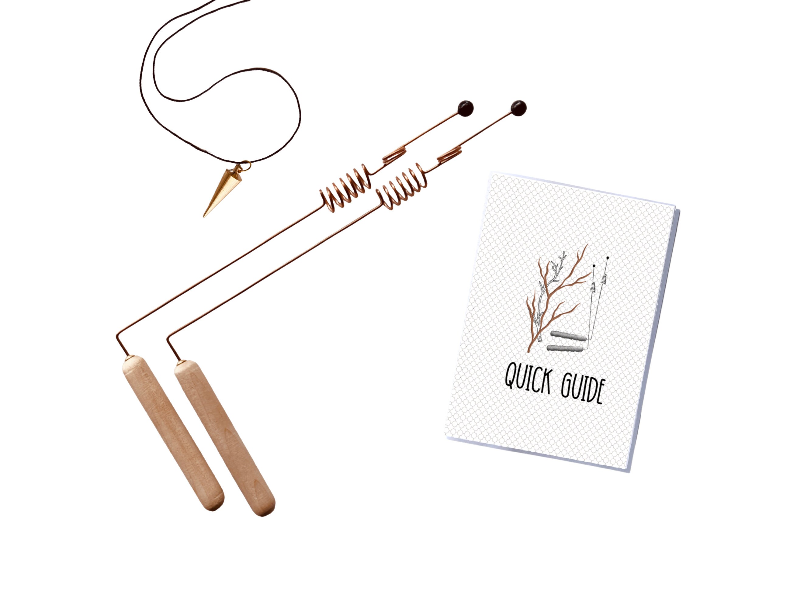 2 Copper Dowsing Rods With Double Resonator & Shungite Tip Dowsing ...