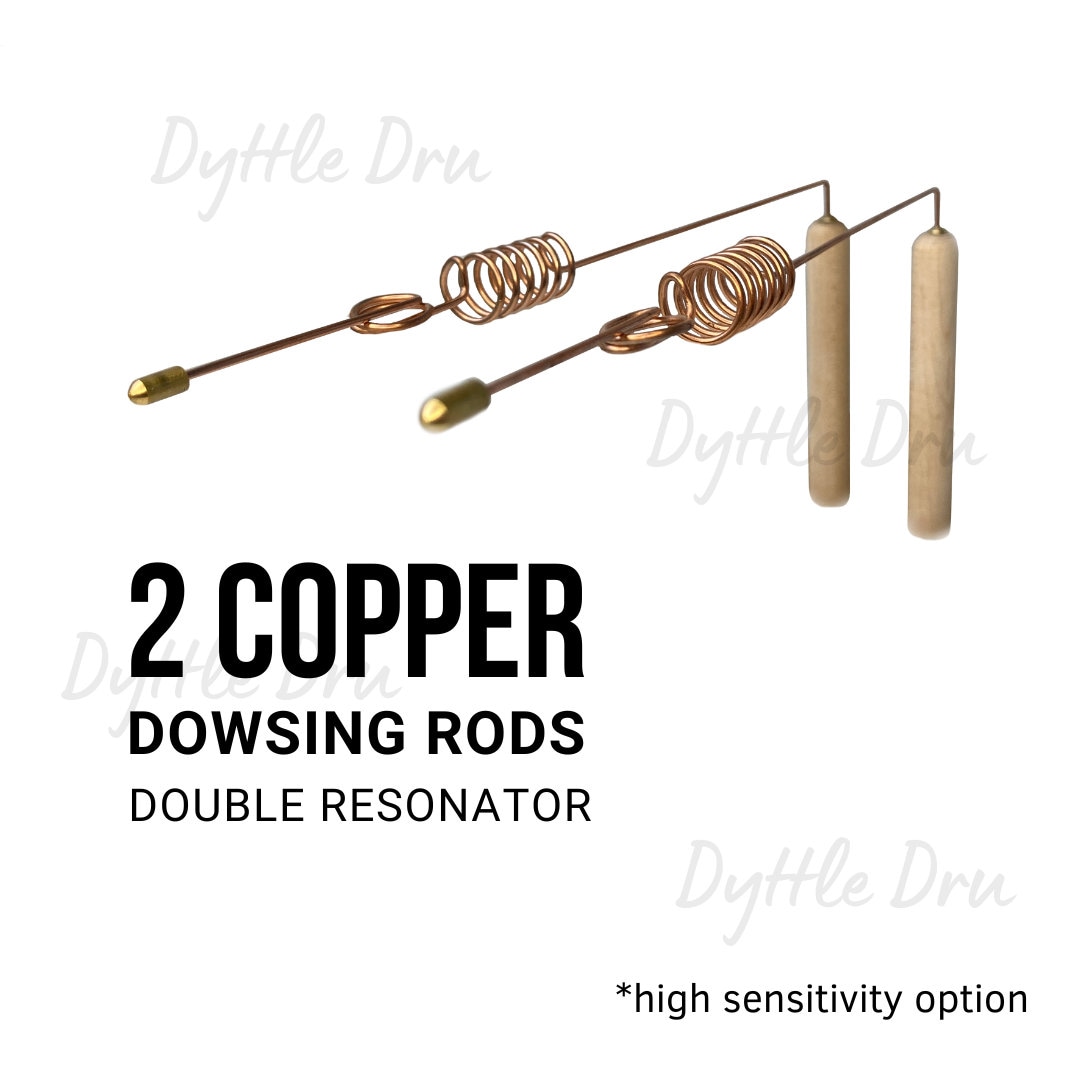 2 Copper Dowsing Rods With Double Resonator Pair of Divining - Etsy