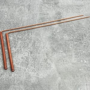 2 Pure Copper Dowsing Rods With Copper Handles - Solid Copper Dowsing ...