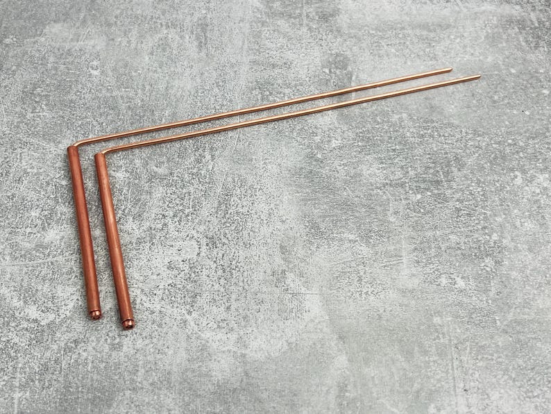 USA 2 Pure Copper Dowsing Rods With Copper Handles - Solid Copper ...