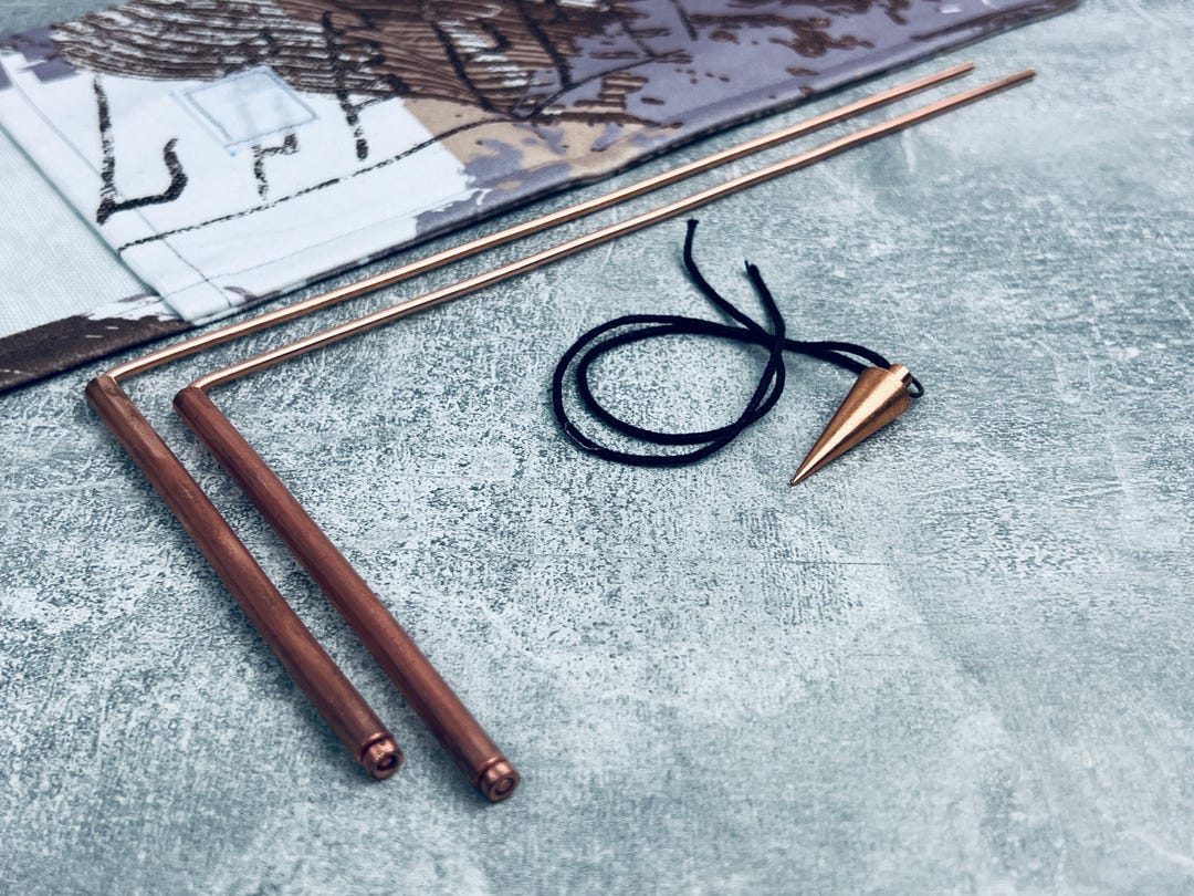 2 Copper Dowsing Rods With Copper Handles + Copper Pendulum - Etsy