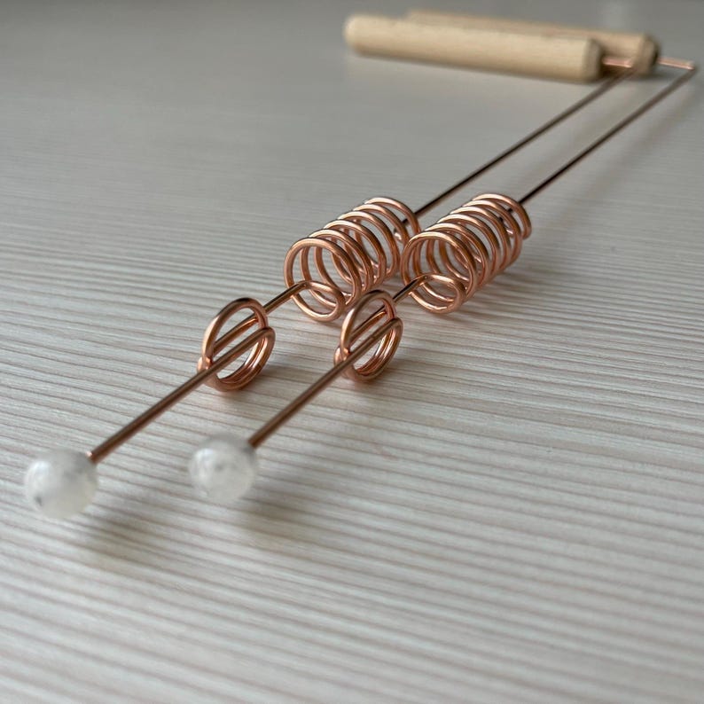USA 2 Copper Dowsing Rods With Moonstone | Pair of Divining Rods ...