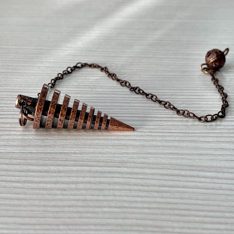 Spiral Copper Dowsing Pendulum With 9 Sacred Coils – Vintage Divination ...
