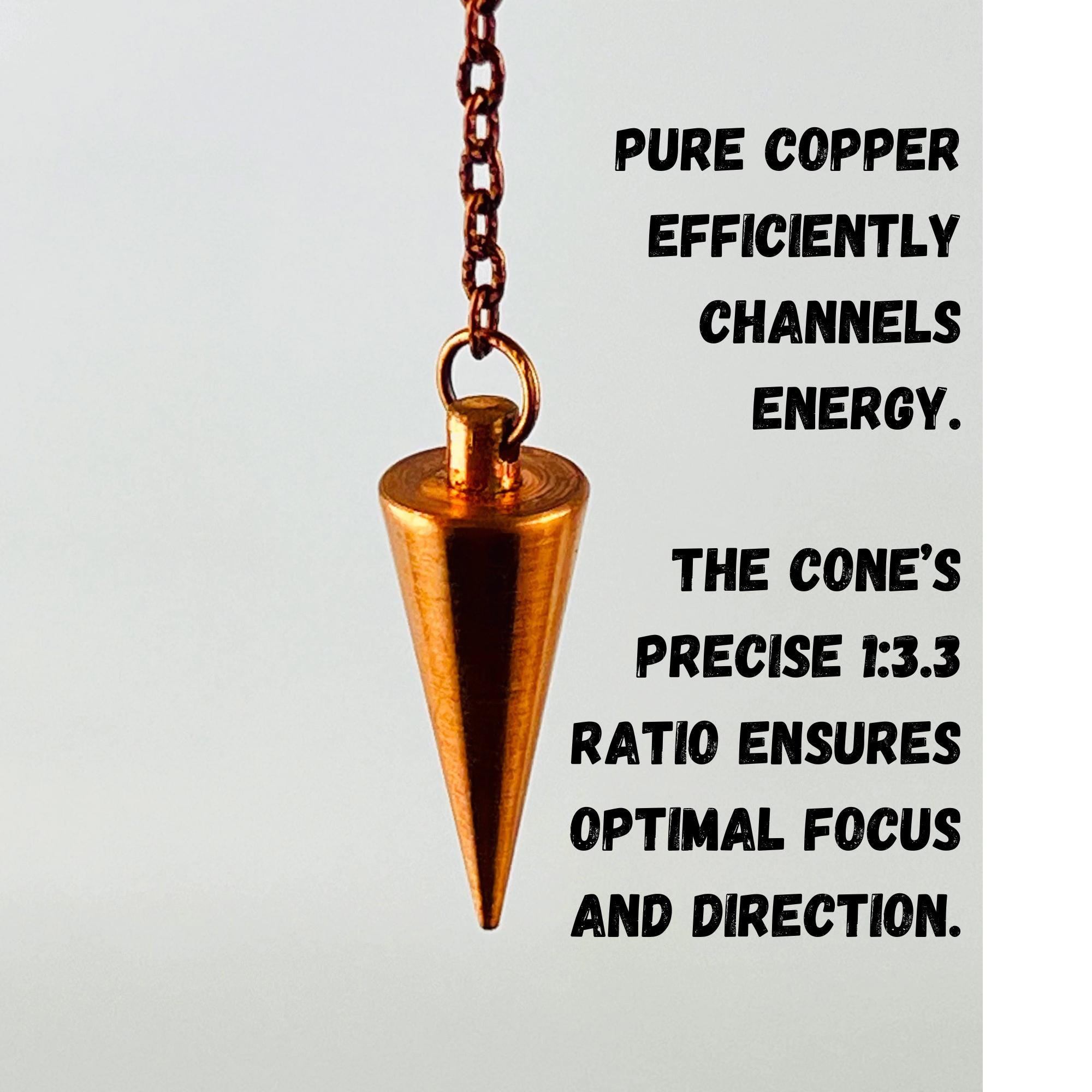 Pure Solid Copper Dowsing Pendulum With Bronze-colored Chain - Handmade ...