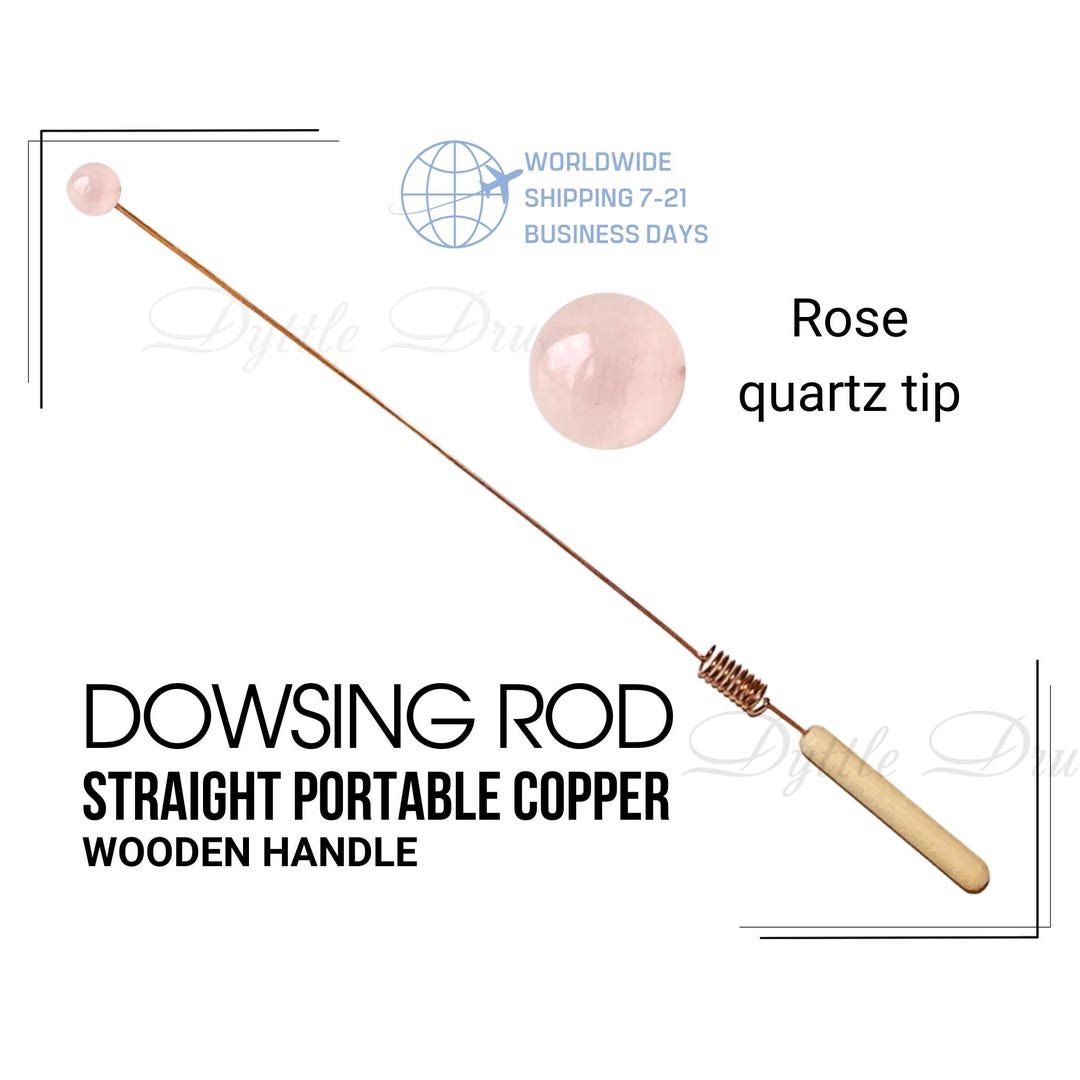Copper Dowsing Rod Bobber With Rose Quartz Tip | Tensor Rod | Biotensor ...