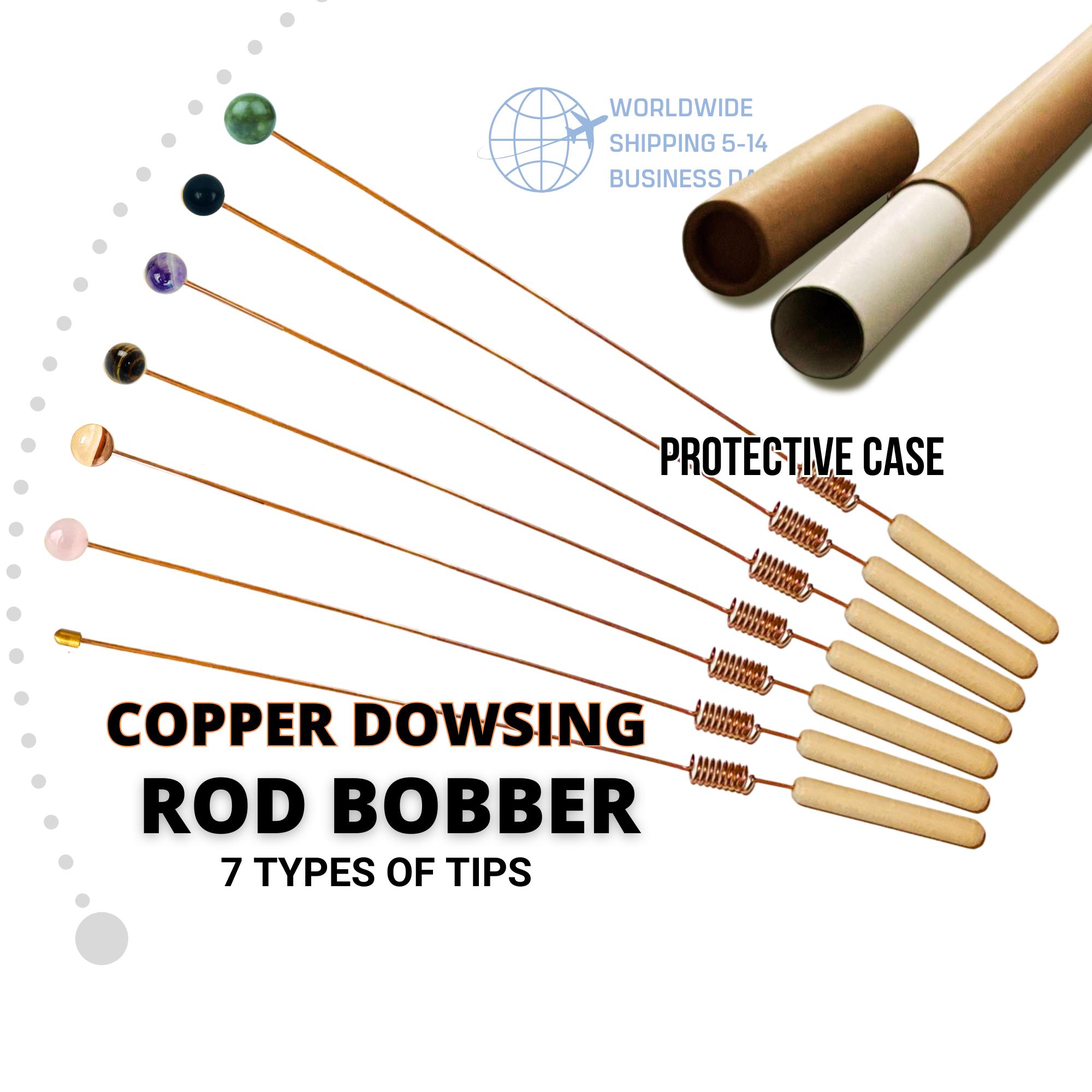 Copper Dowsing One-handed Rod Bobber With ONYX, Shungite, Tiger's Eye ...