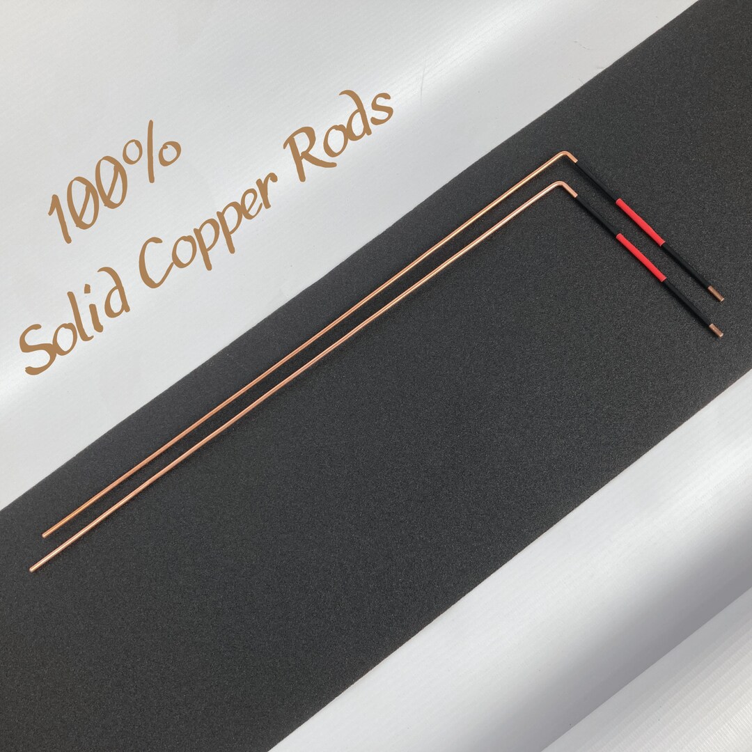 2 Big 99.9% Copper Solid Dowsing Rods Pair of Copper Solid Divining ...