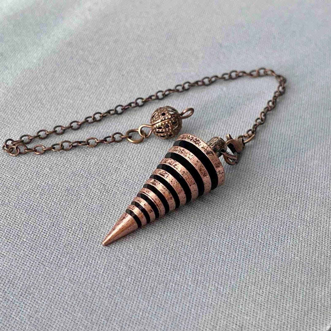 Spiral Copper Dowsing Pendulum With 9 Sacred Coils – Vintage Divination ...