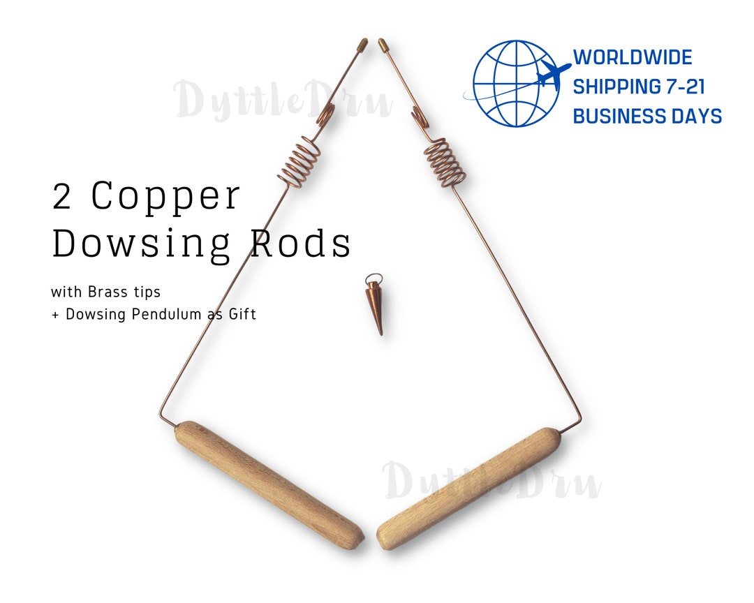 2 Copper Dowsing Rods With Double Resonator Cooper Solid - Etsy