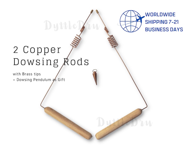 2 Copper Dowsing Rods With Double Resonator Cooper Solid - Etsy