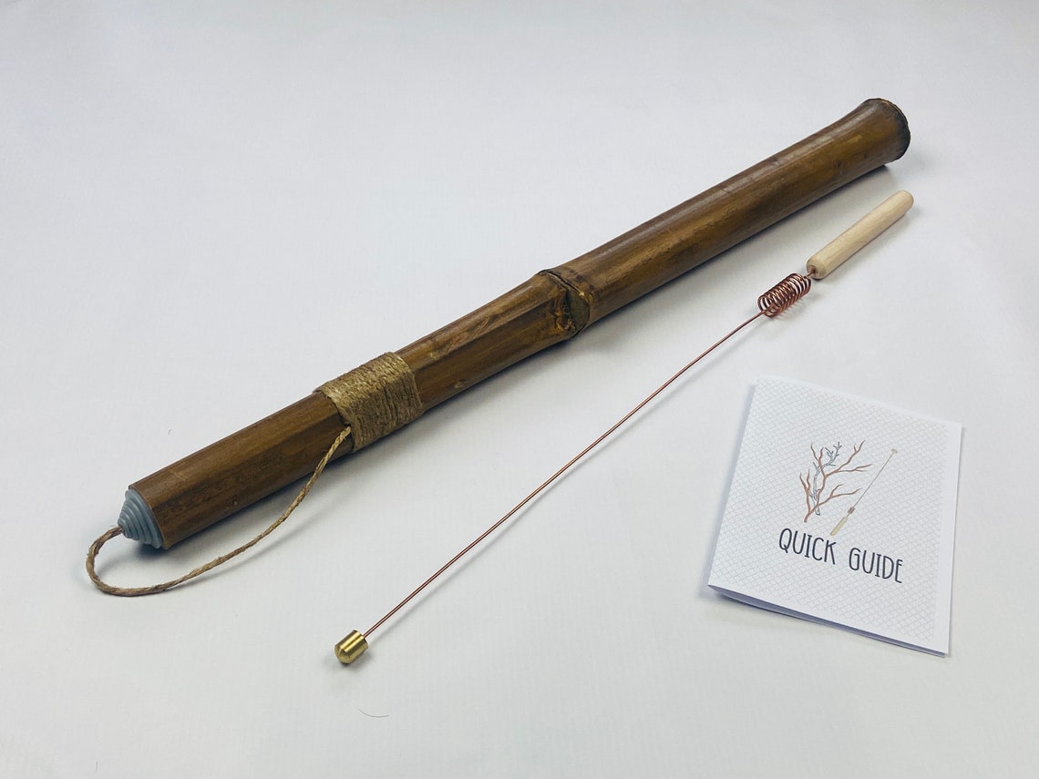 Copper Dowsing Rod With BRASS Metal Tip With BAMBOO CASE Dowsing Rod ...