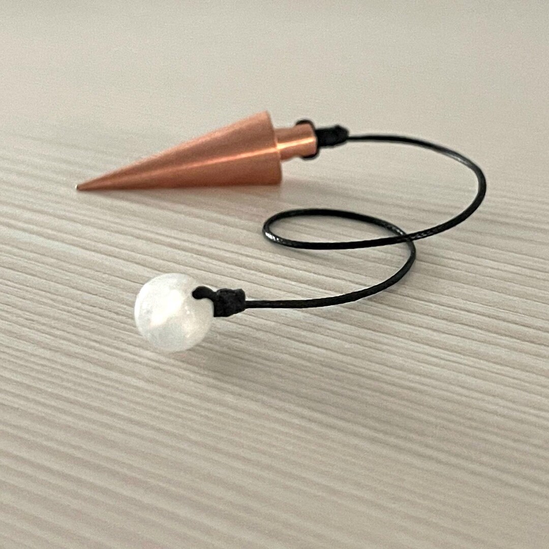 Big Solid Pure Copper Dowsing Pendulum With Moonstone Ball - Best ...