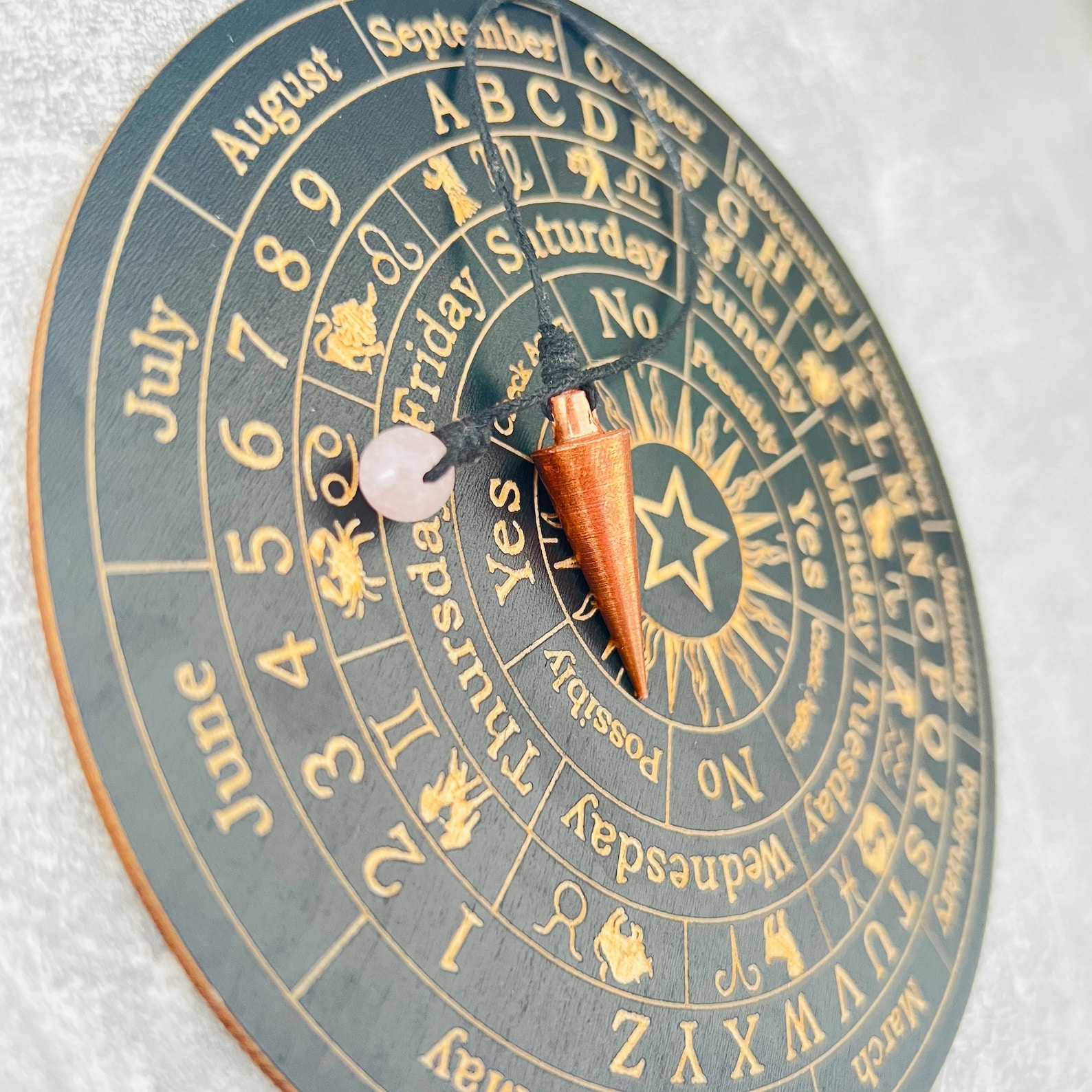 100% Solid Pure Copper Dowsing Pendulum With Rose Quartz Ball - Healing ...