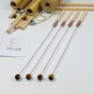 Dowsing Rod Bobber With Tiger's Eye Crystal | Copper Dowsing One-handed ...