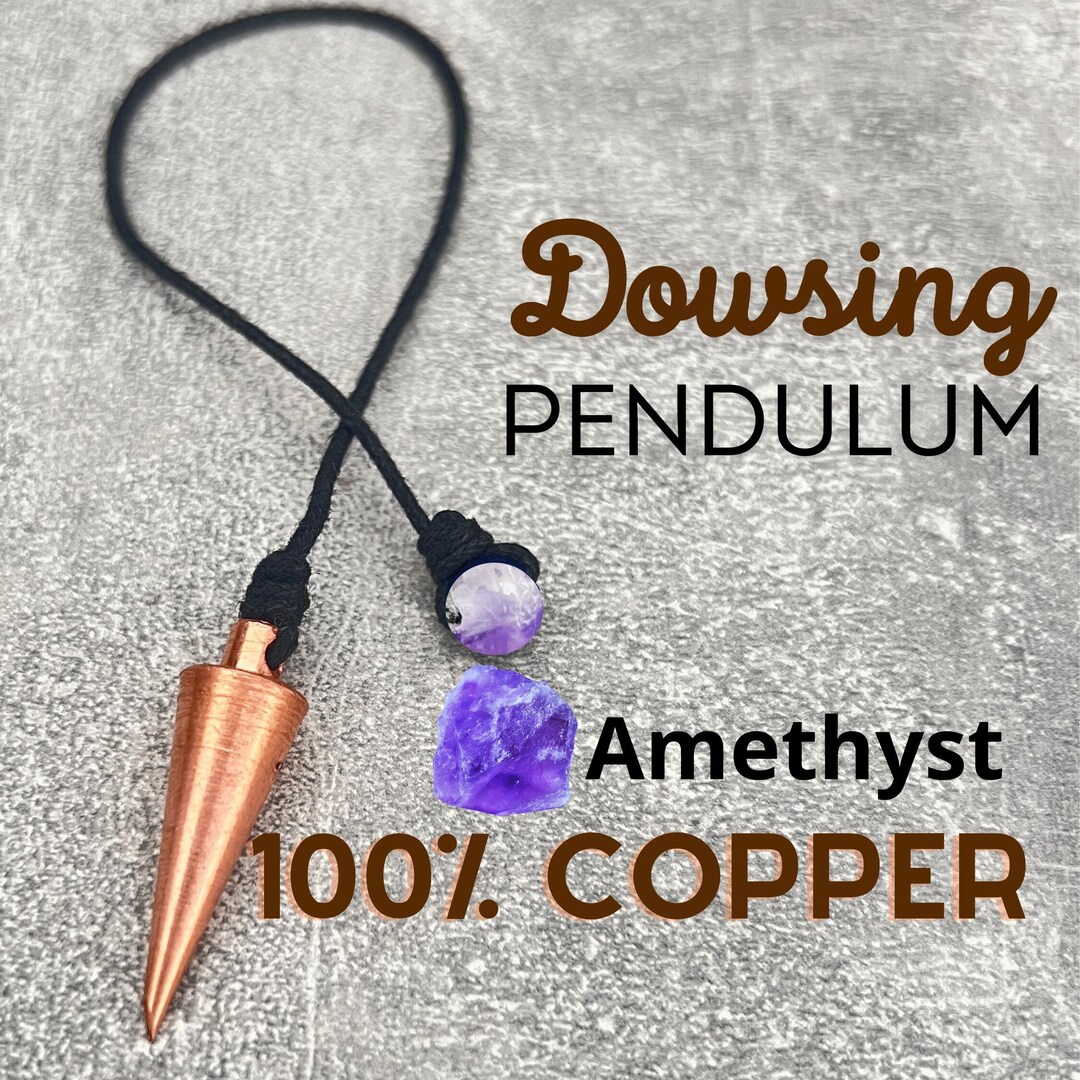 Solid Pure Copper Dowsing Pendulum With Amethyst Bead - Best Conical ...