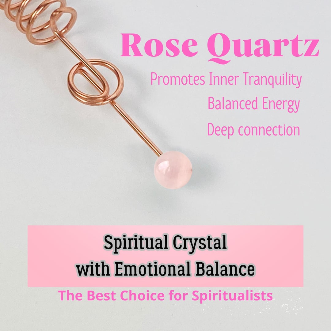 2 Copper Dowsing Rods With Double Resonator & Rose Quartz Tip | Pair of ...