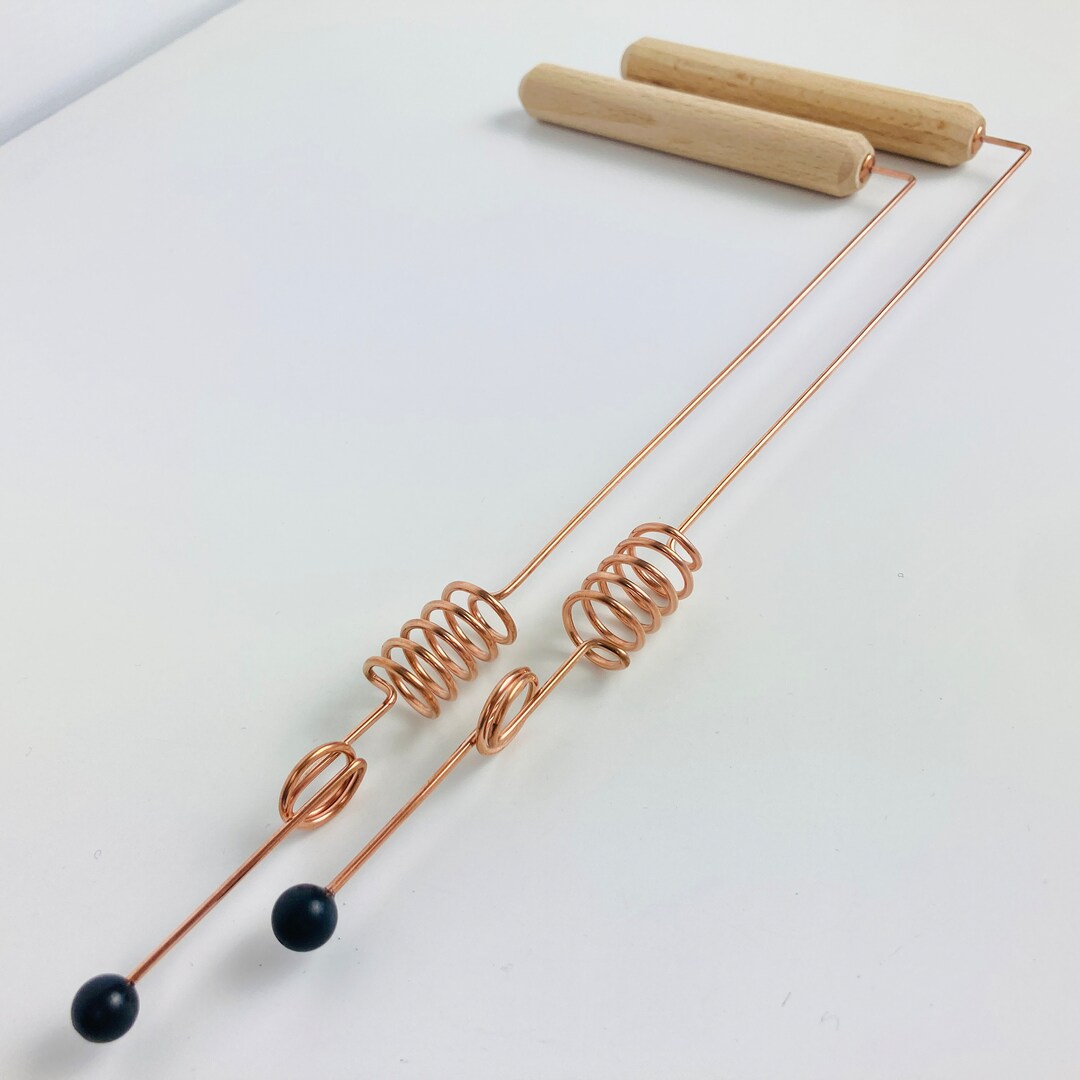 2 Copper Dowsing Rods With Double Resonator & Shungite Tip | Pair of ...