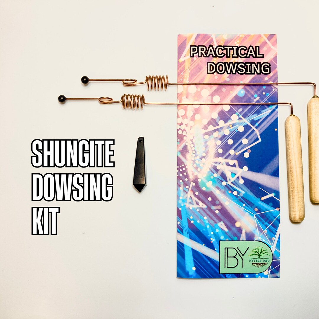 Dowsing Kit: 2 Shungite-tipped Copper Dowsing Rods Shungite Pendulum ...
