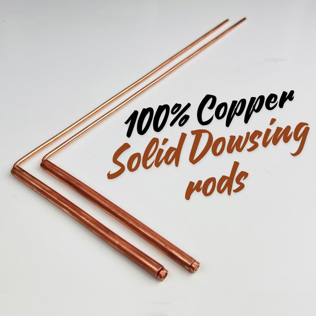 2 Pure Copper Dowsing Rods With Copper Handles - Solid Copper Dowsing ...