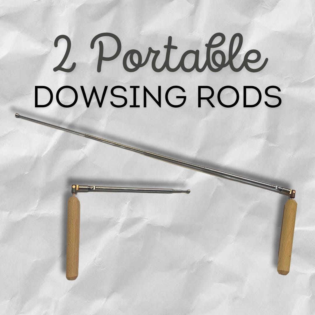 2 Portable Dowsing Rods Adjustable Length in Pouch | Folden Dowsing ...