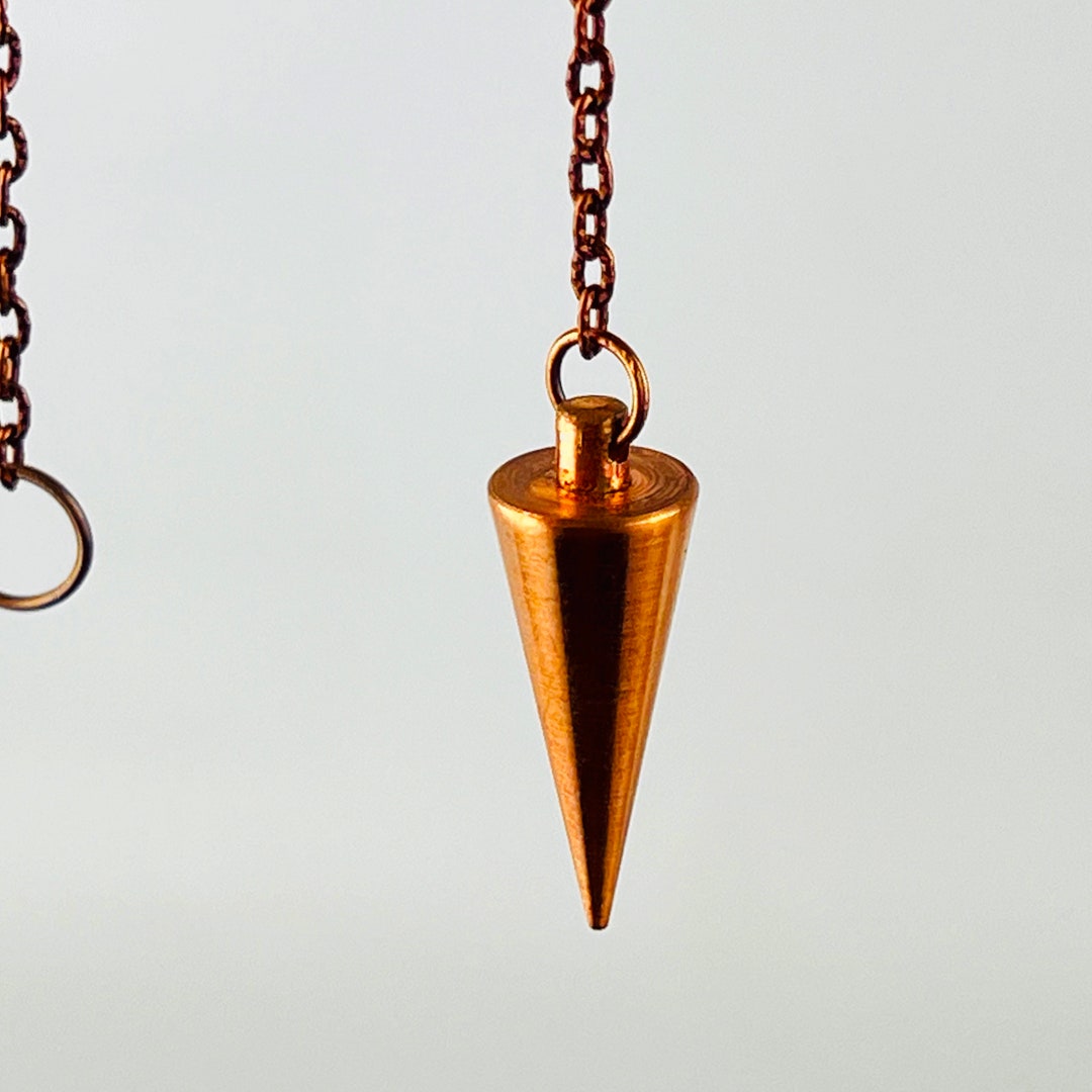 Pure Solid Copper Dowsing Pendulum on Bronze-colored Decorative Chain ...
