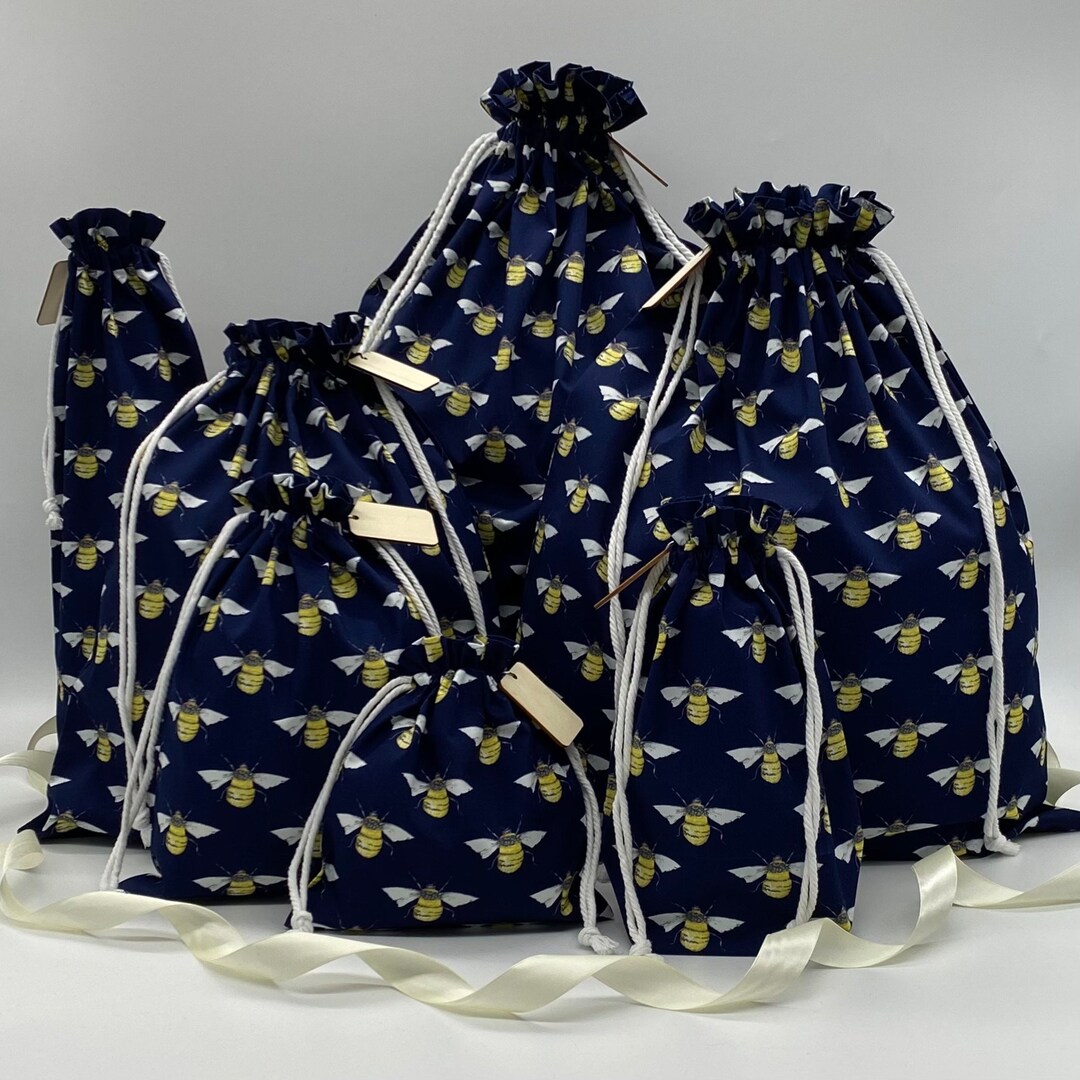 LAST STOCK Jumble Bees - Cotton Drawstring Bags - Etsy UK
