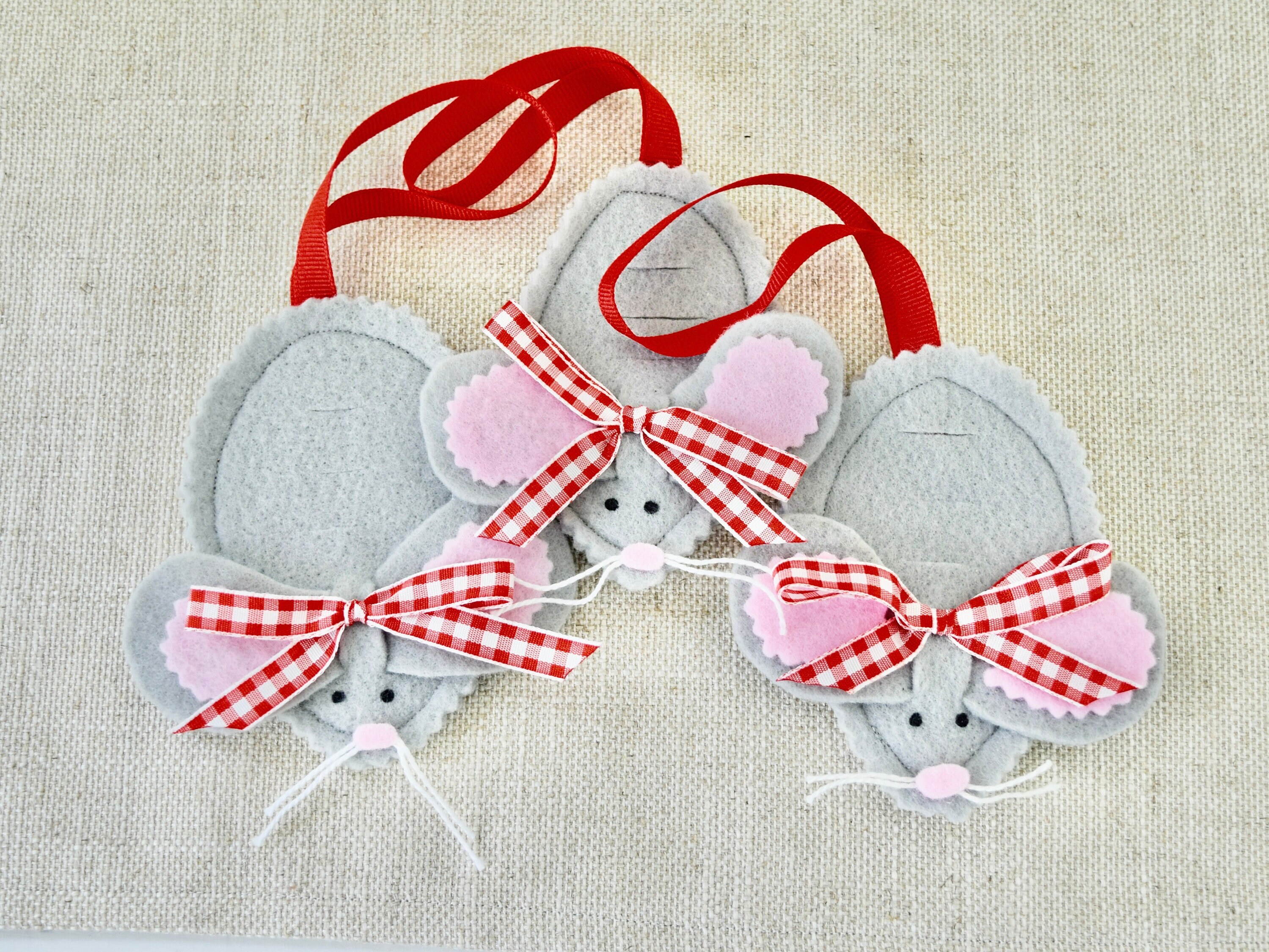 Candy Cane Mice Ornament Set - Candy Cane Mouse Party Favor - Candy ...
