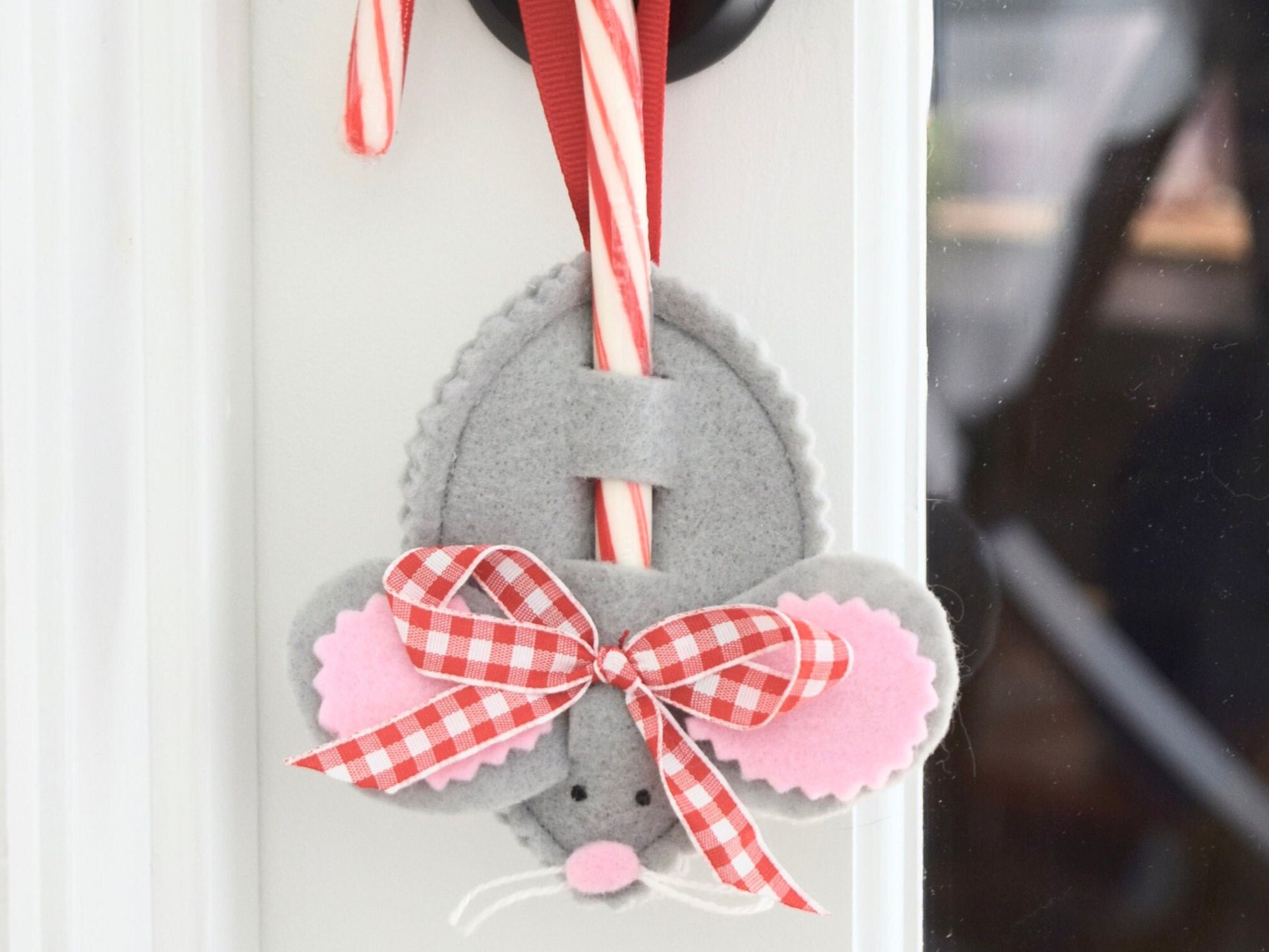 Candy Cane Mice Ornament Set - Candy Cane Mouse Party Favor - Candy ...