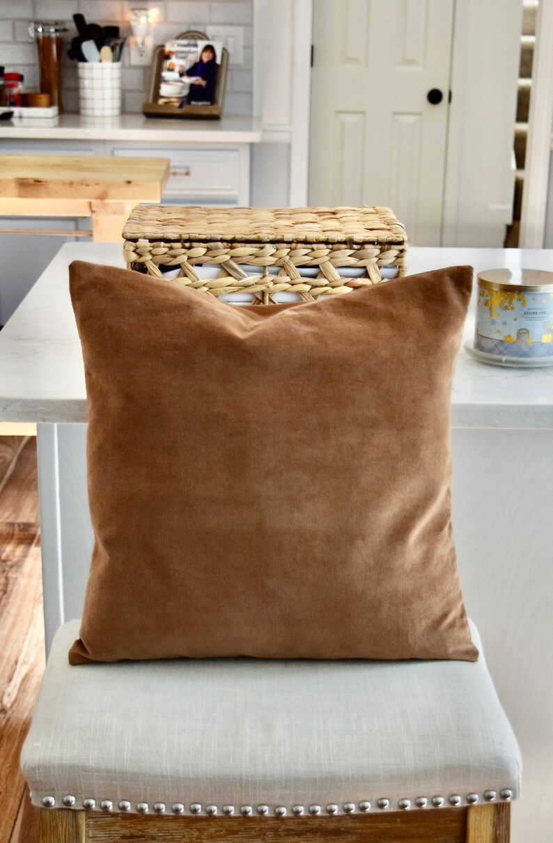 Dark Camel Pillow Cover Camel Corduroy Pillow Cover Light Brown Pillow ...