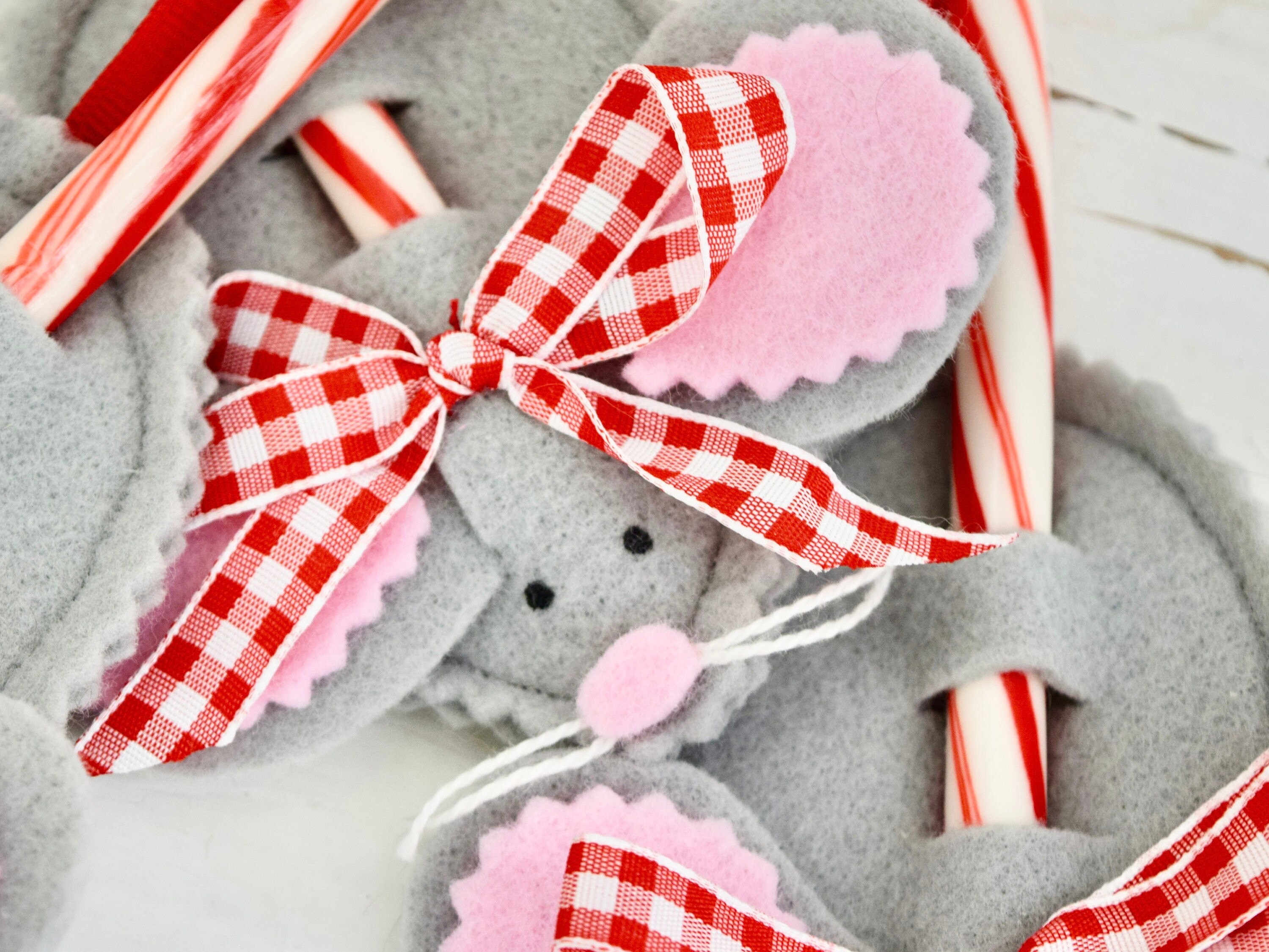 Candy Cane Mice Ornament Set - Candy Cane Mouse Party Favor - Candy ...