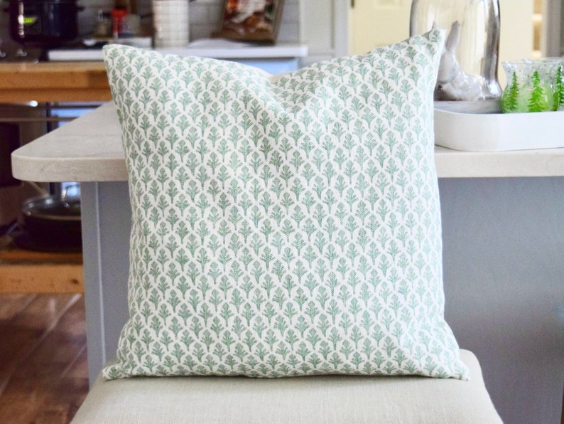 Block Print Pillow Cover English Country Pillow Cover Farmhouse Pillow ...