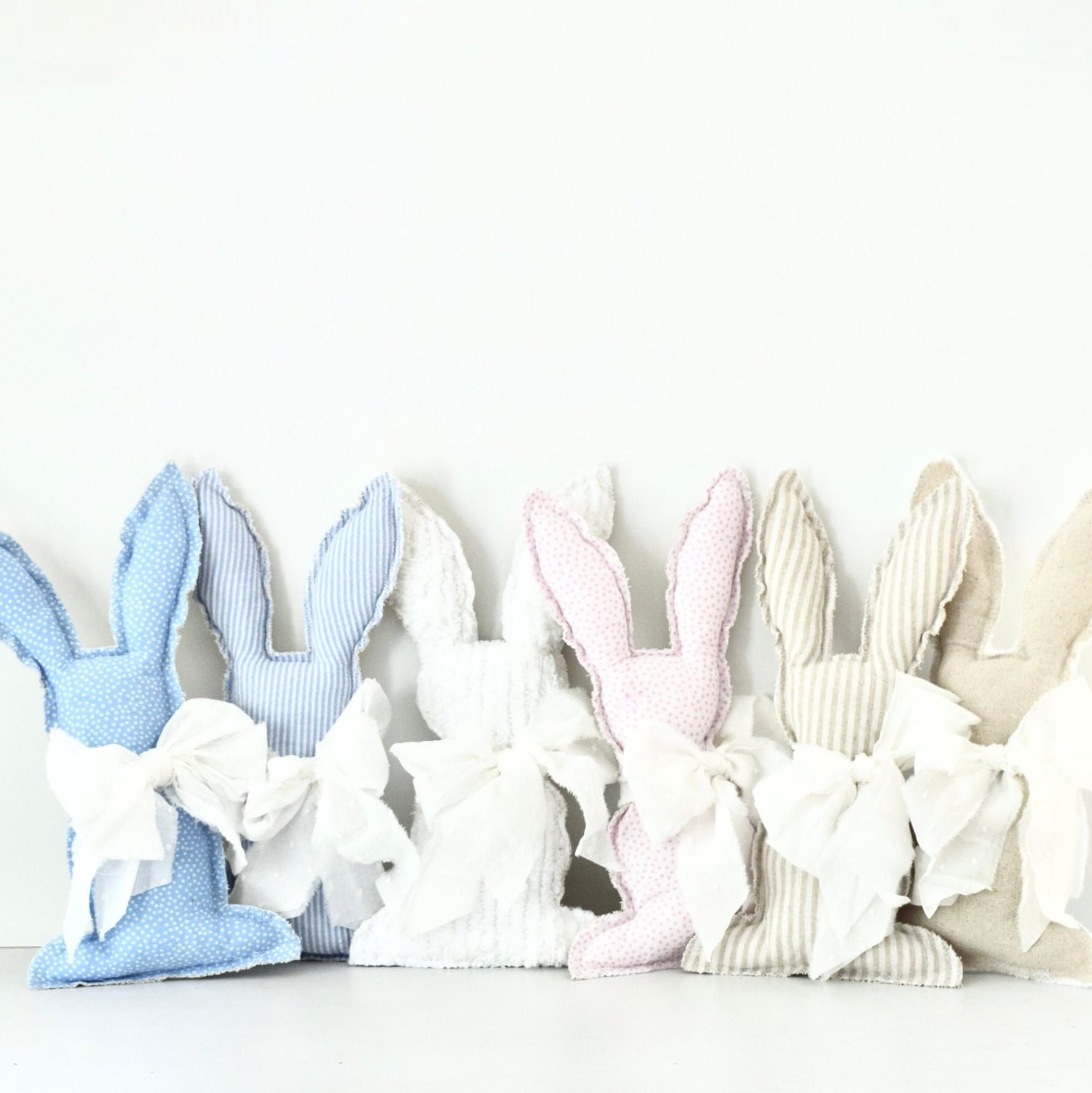 Cottage Style Bunny White Chenille Bunny Farmhouse Fabric Bunny French ...