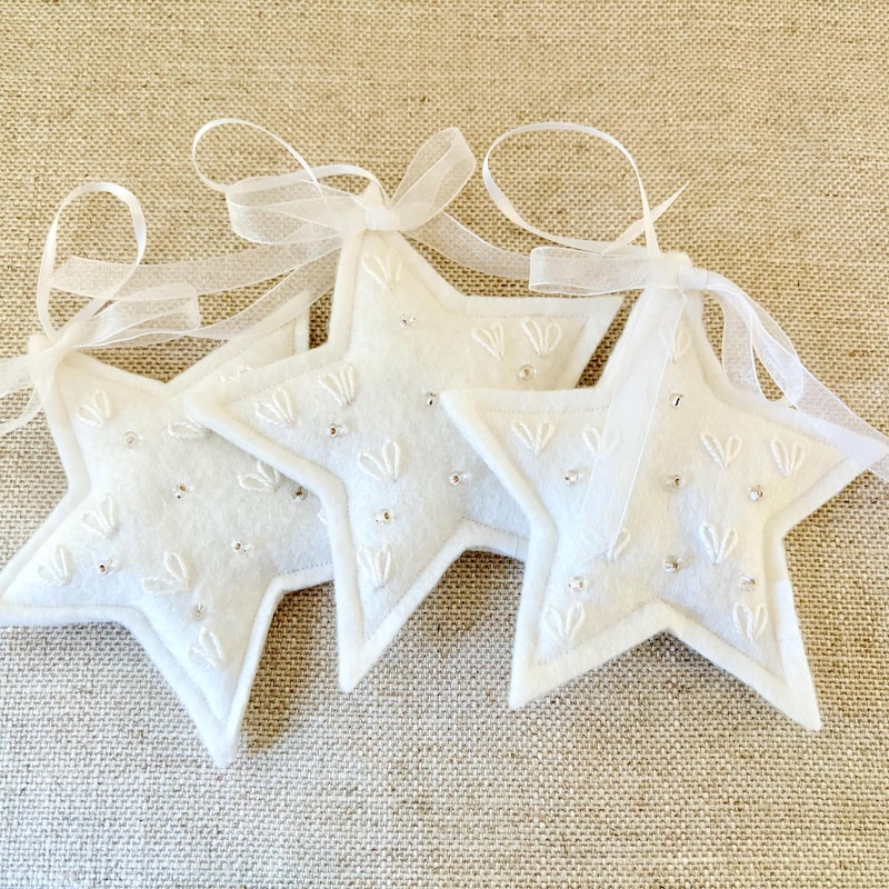Wool Felt Star Ornament Set - Etsy