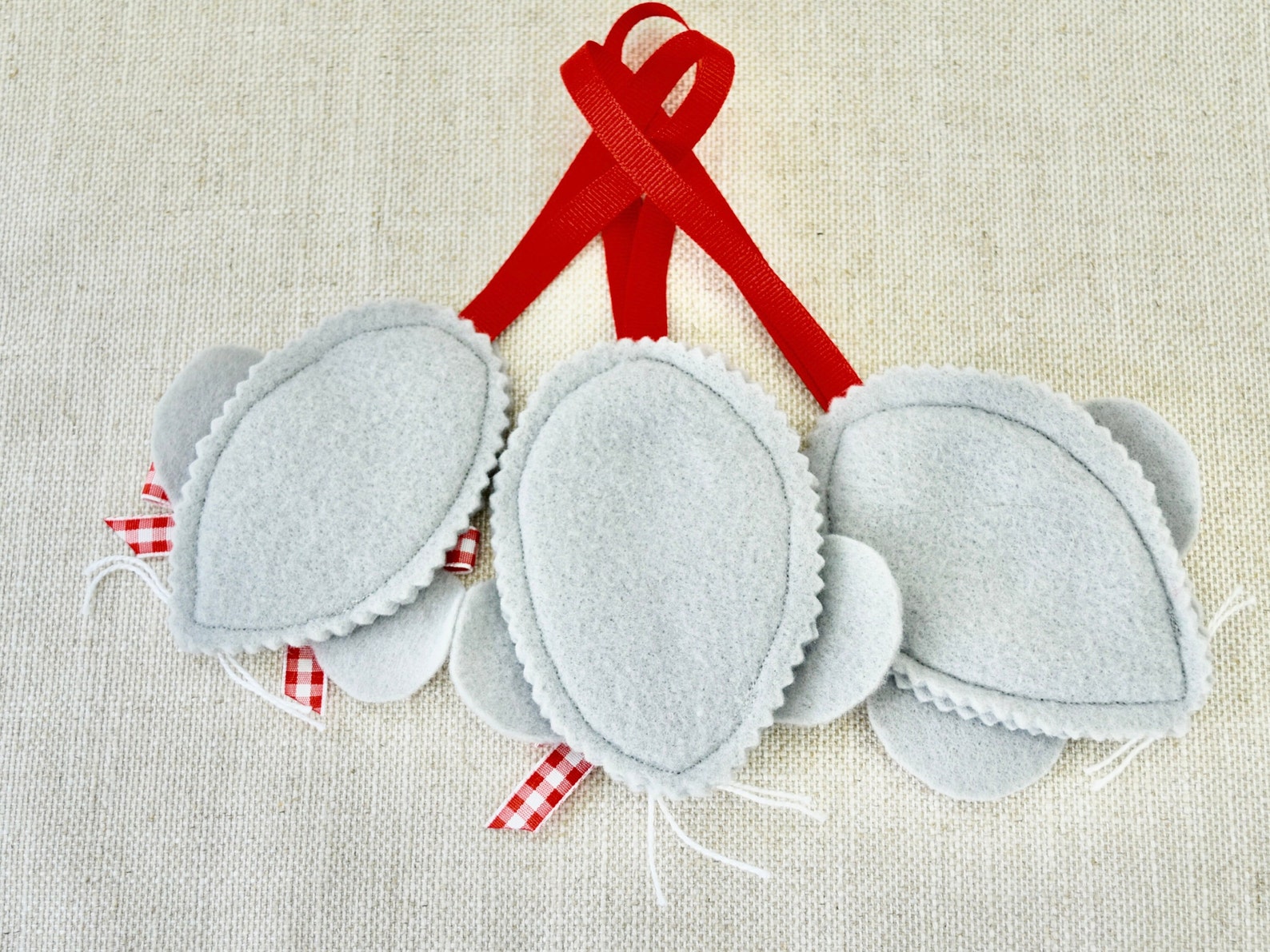 Candy Cane Mice Ornament Set - Candy Cane Mouse Party Favor - Candy ...