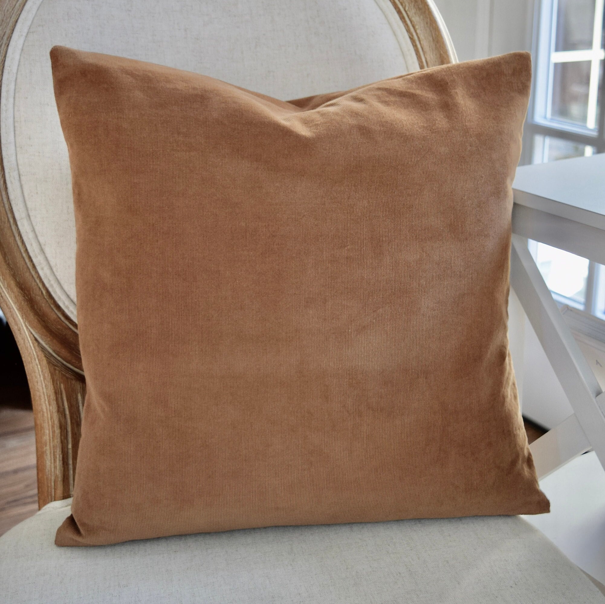 Dark Camel Pillow Cover Camel Corduroy Pillow Cover Light Brown Pillow ...