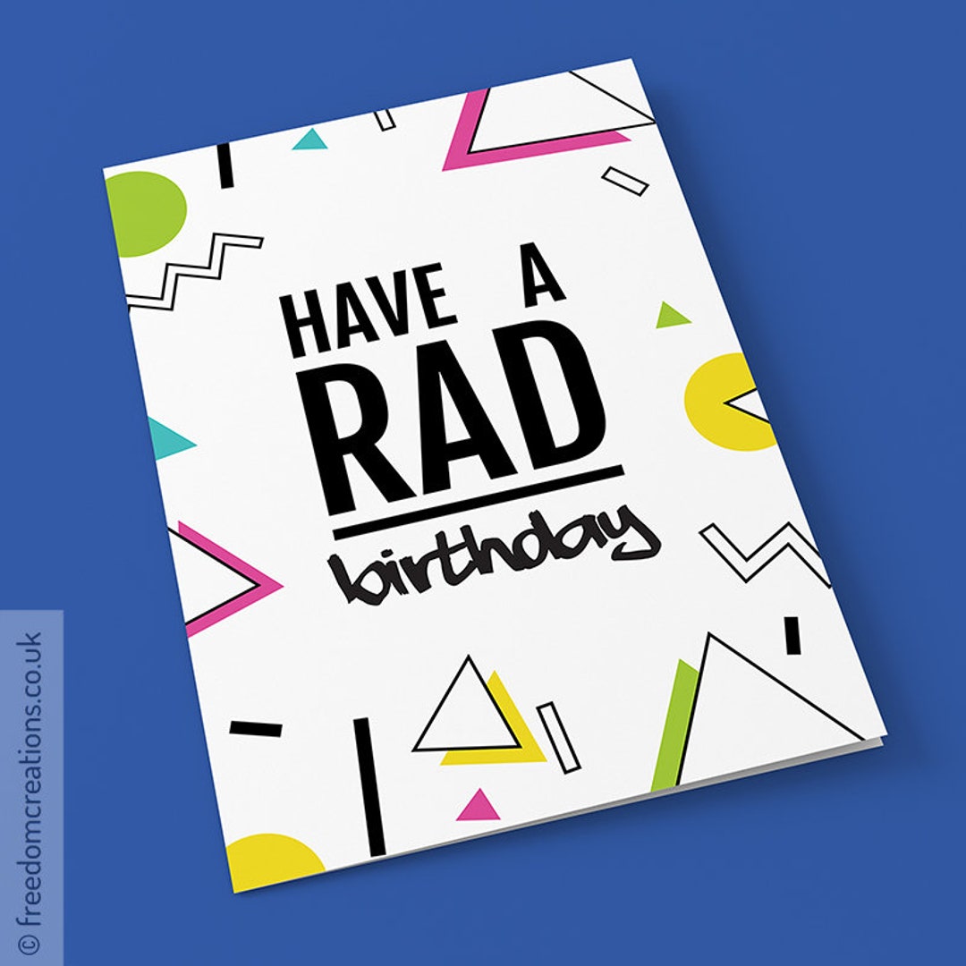 Have A Rad Birthday 90s Birthday Card Year of Birth 90s - Etsy