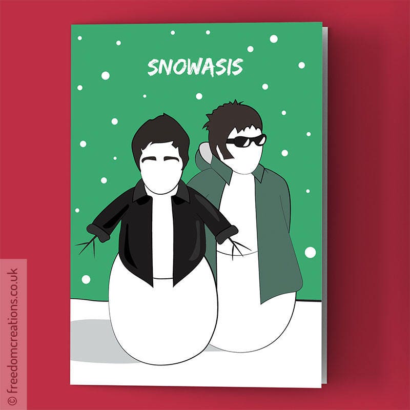Oasis Christmas Card Snowasis Oasis Card Noel Gallagher Christmas Card ...