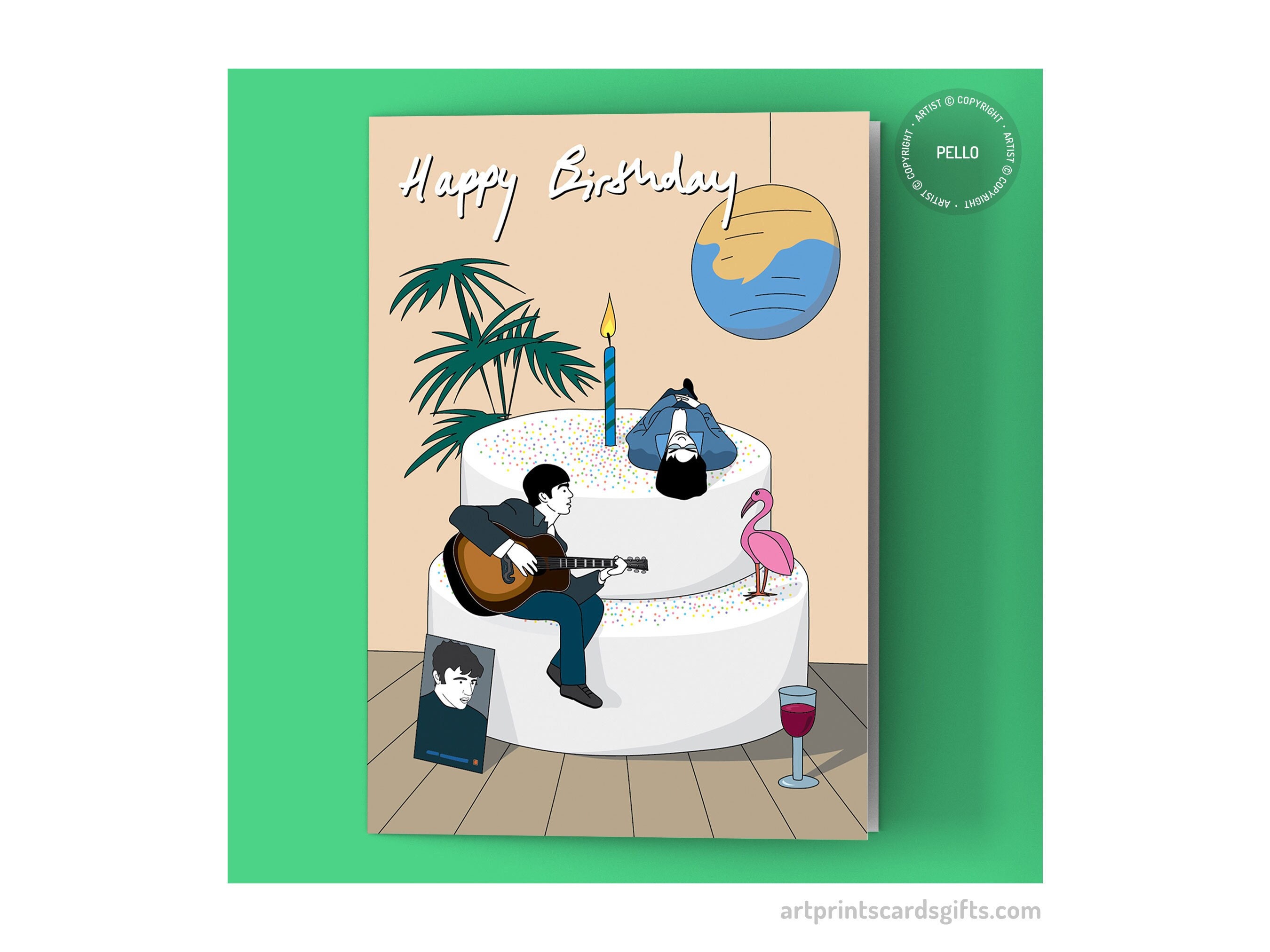 Oasis Birthday Card - Definitely Maybe Birthday Cake - Liam Gallagher ...