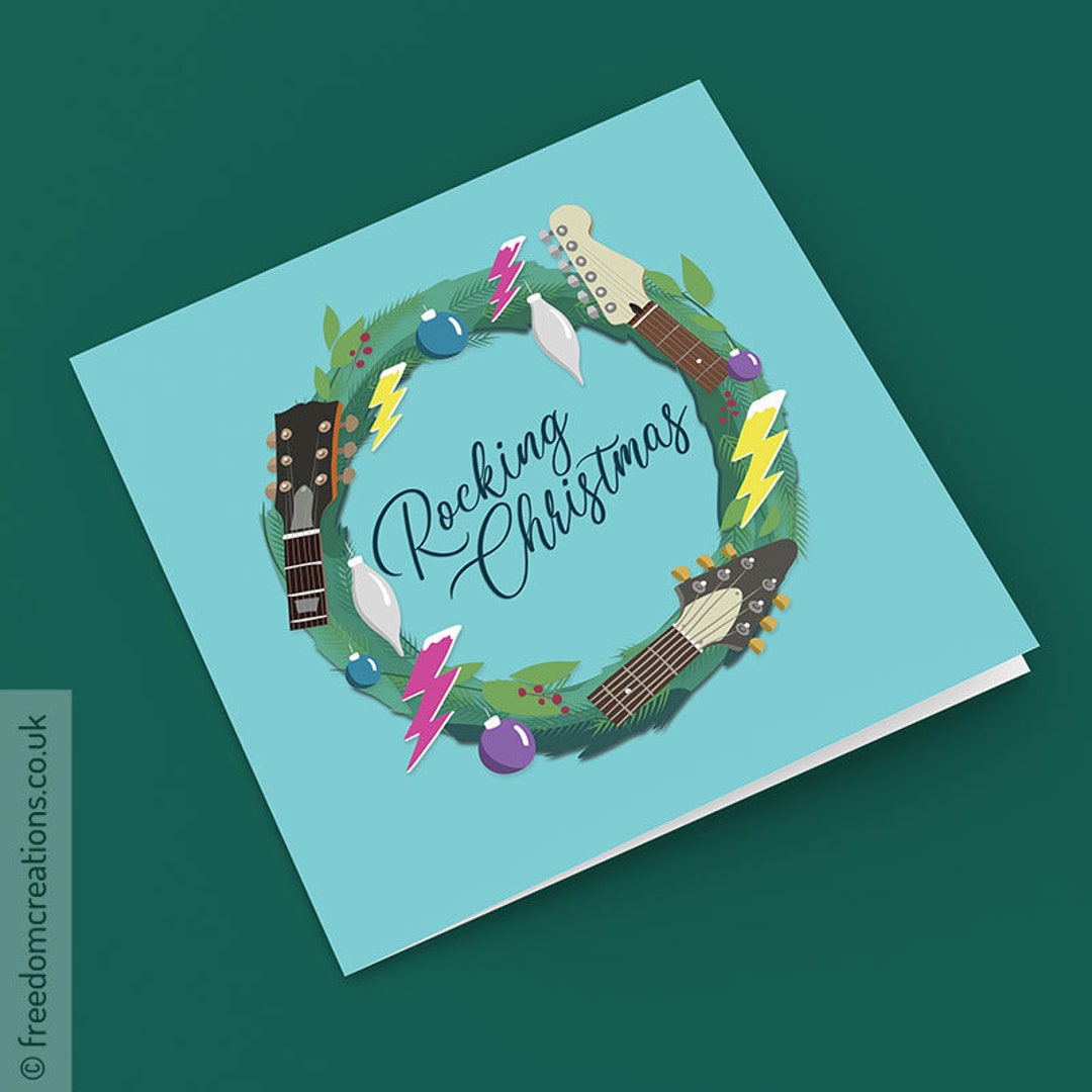 Rocking Christmas Card Rock Music Christmas Card Christmas Card for ...